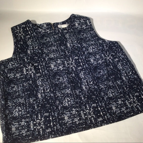 Kenar | Tops | Kenar Sz M Medium Dark Blue White Abstract Print ...